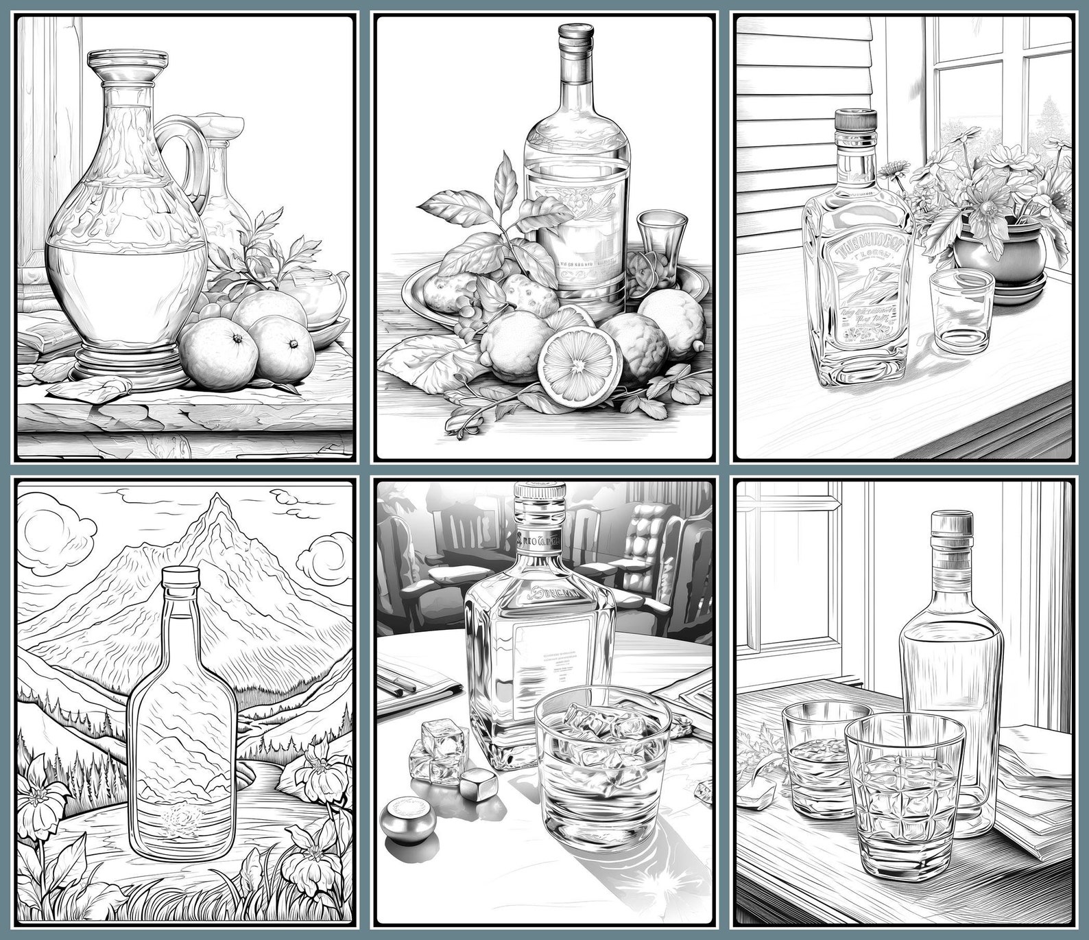 30 Alcohol Coloring Pages, Alcoholic Adults Printable Grayscale ...