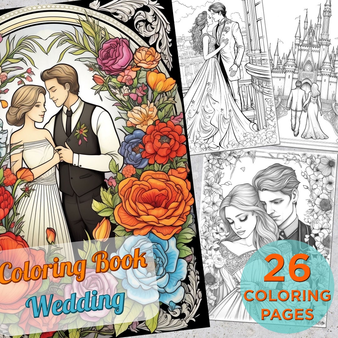 26 Wedding Coloring Pages, Adults Printable Coloring Page, Wedding ...