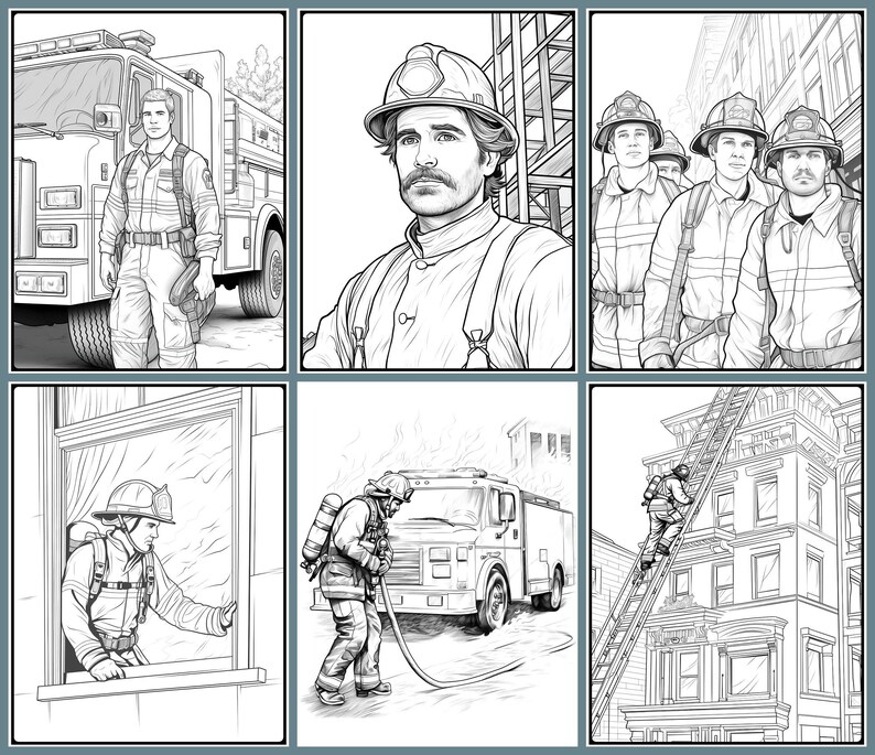 35 Brave Firefighters Coloring Pages, Printable Fireman Coloring Book ...