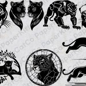 50 Panther PNG & SVG Bundle, Black Panther SVG Silhouettes Sublimation ...