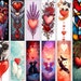 45 Romantic Hearts Printable Bookmarks, Heart Digital Download Bookmark ...