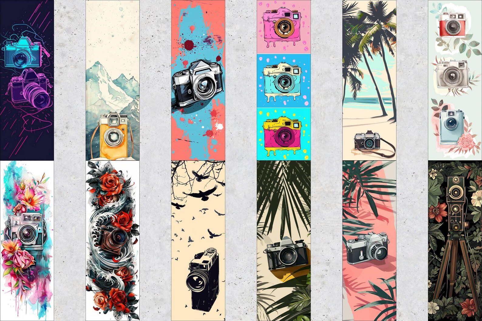 50 Photo Camera Printable Bookmarks, Camera Digital Download Bookmark ...
