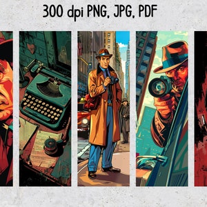 35 Detectives & Spies Printable Bookmarks, Digital Download Bookmark ...