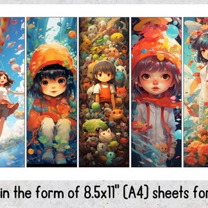 40 Anime Printable Bookmarks, Anime Digital Download Bookmark Sheets ...