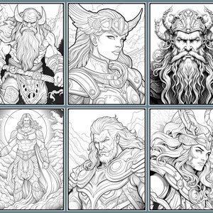 50 Norse Mythology Coloring Pages, Adults Printable Coloring Page With ...