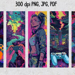 45 Gamer Printable Bookmarks, Video Game Digital Download Bookmark ...