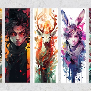 40 Anime Printable Bookmarks, Anime Digital Download Bookmark Sheets ...