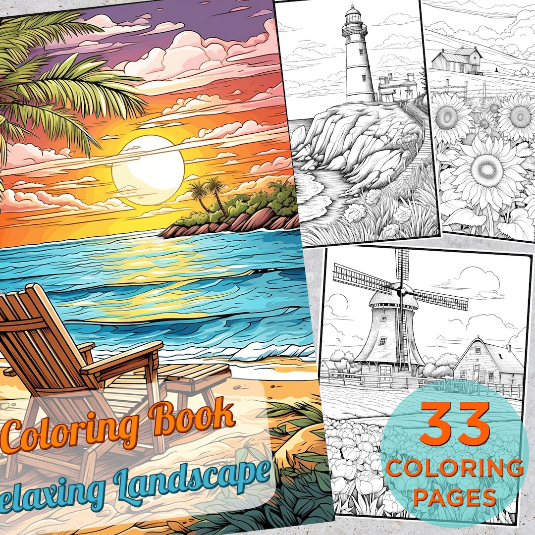 33 Relaxing Landscape Coloring Pages, Printable Nature Coloring Pages ...