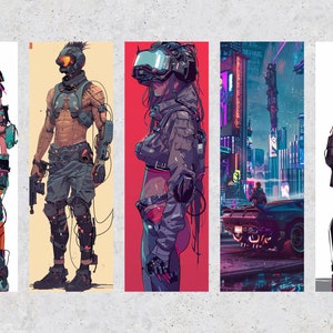 50 Cyberpunk Printable Bookmarks, Cyberpunk Digital Download Bookmark ...