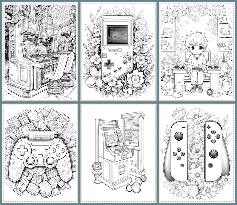 33 Gamer Coloring Pages, Gamer Adults Printable Coloring Page, Game ...