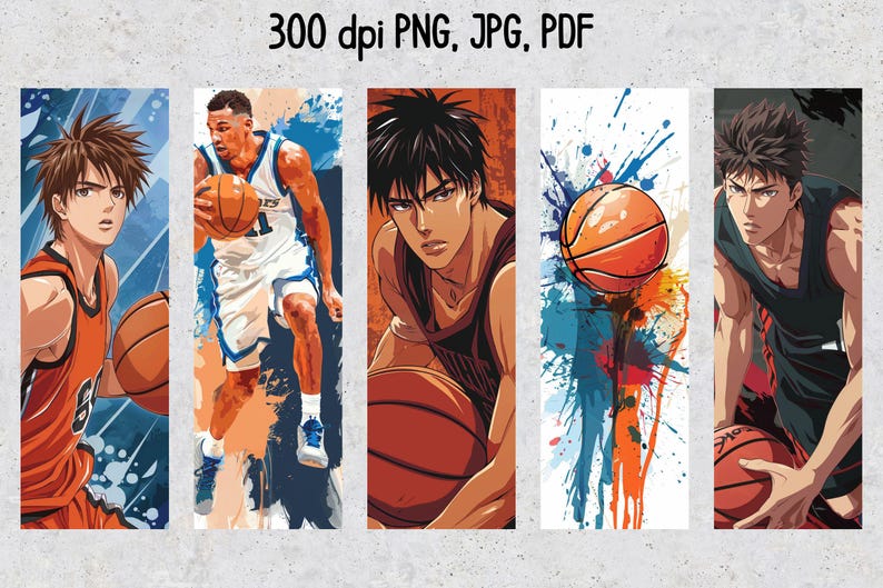 50 Basketball Printable Bookmarks, Basketball Digital Bookmark Sheets ...