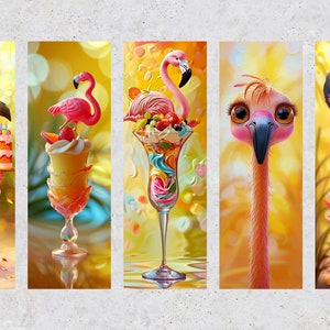 55 Flamingo Printable Bookmarks, Flamingo Digital Download Bookmark ...
