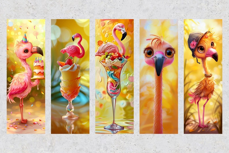 55 Flamingo Printable Bookmarks, Flamingo Digital Download Bookmark ...
