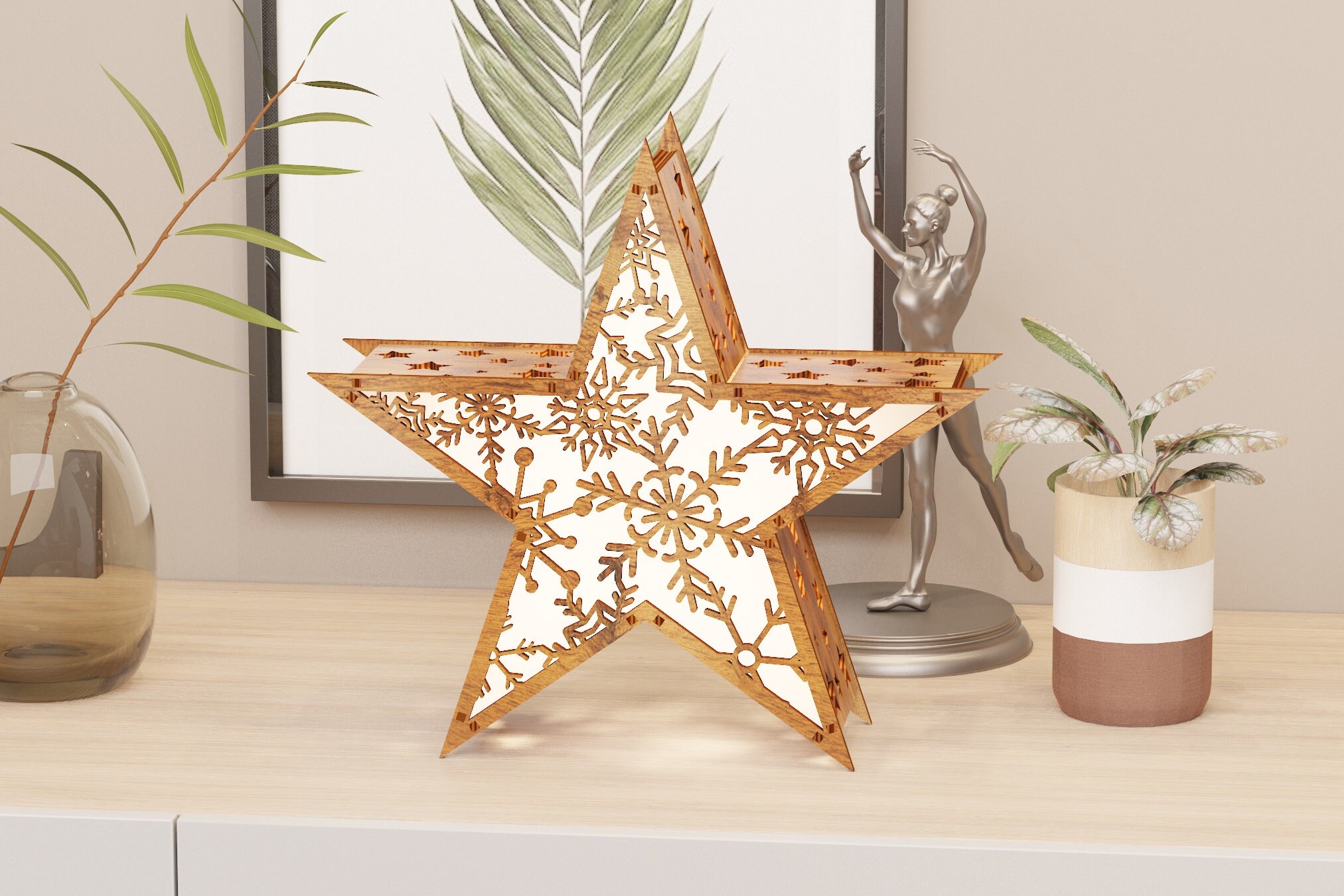 Christmas Decorative Star for Laser Cutting, Christmas Star Lamp ...