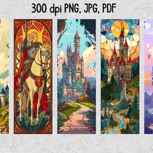 50 Medieval Printable Bookmarks, Fairy Tale Digital Download Bookmark ...