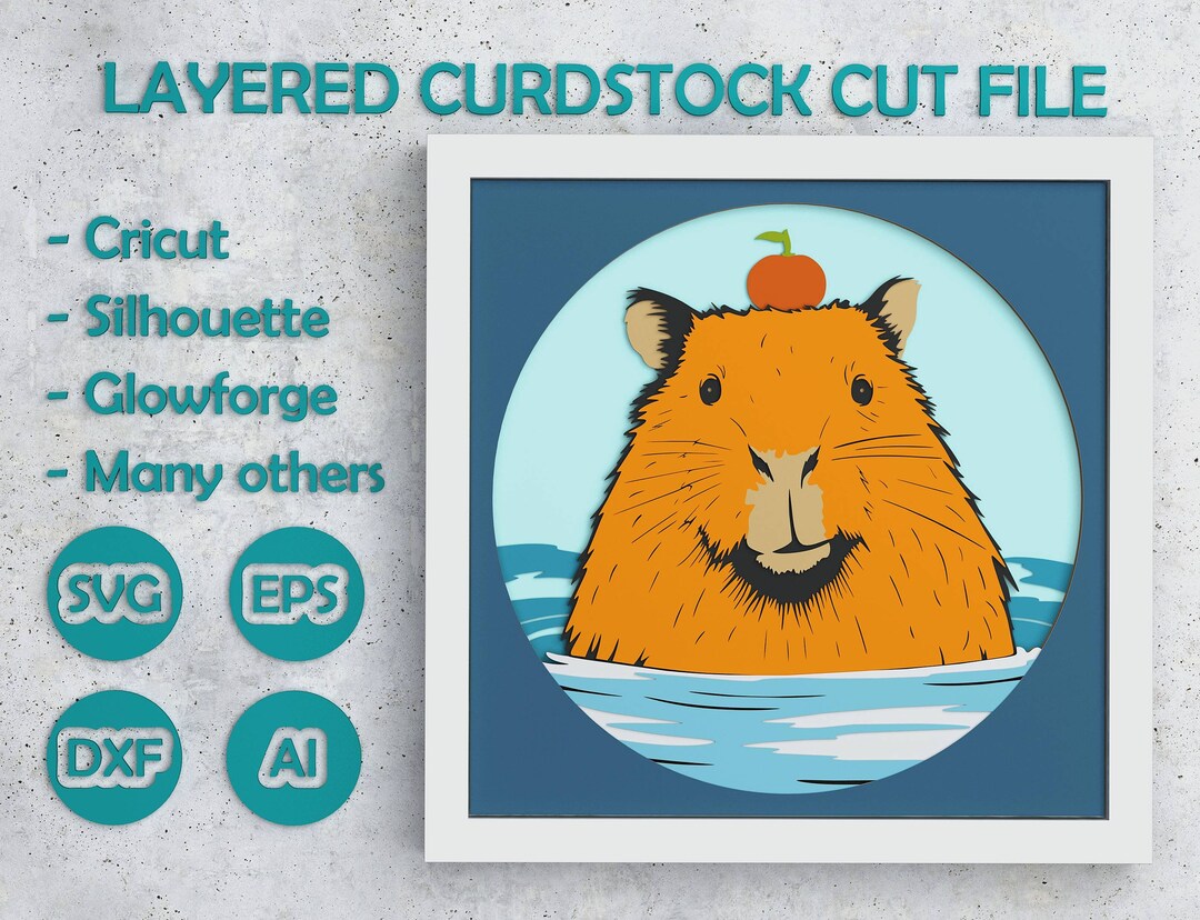 Capybara Shadow Box for Cricut Silhouette Glowforge Capybara - Etsy Canada