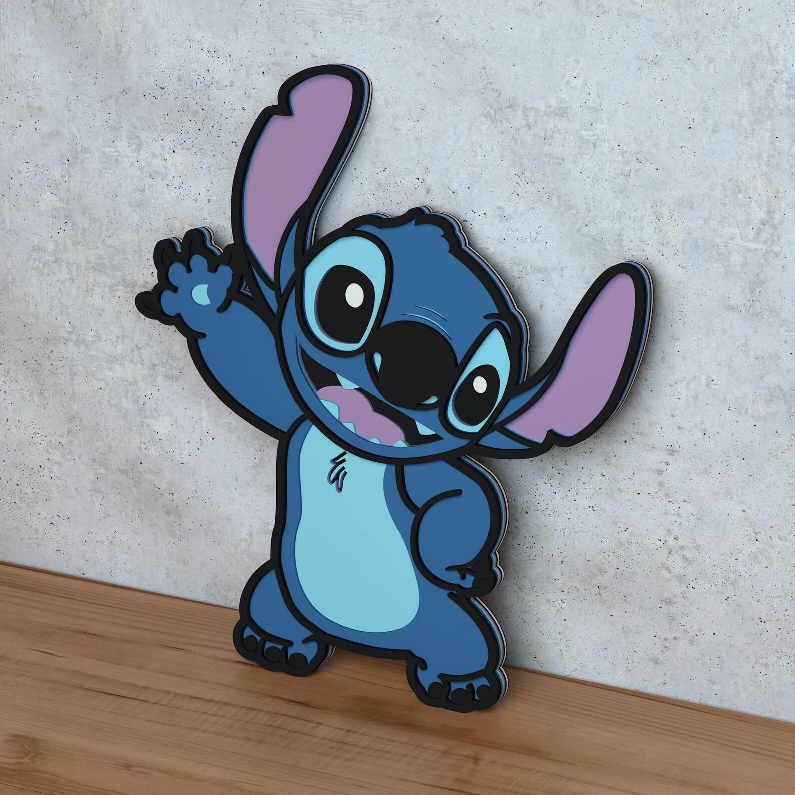 Blue Alien Layered Design for Laser and Paper Cutting, Cartoon Alien ...