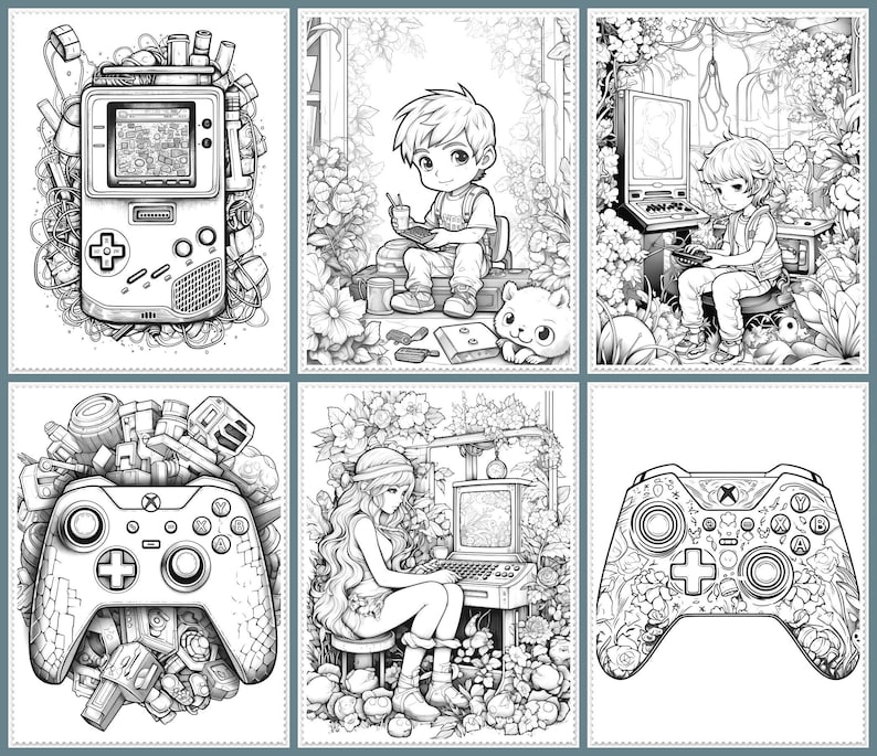 33 Gamer Coloring Pages, Gamer Adults Printable Coloring Page, Game ...