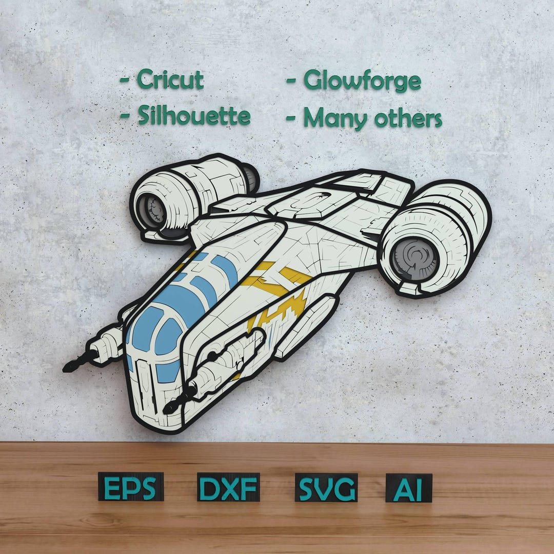 Spaceship Star War Layered Design for Laser and Paper Cutting, Starship ...