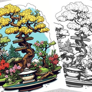 30 Japan Garden Coloring Pages, Japan Bonsai Tree Adults Printable ...