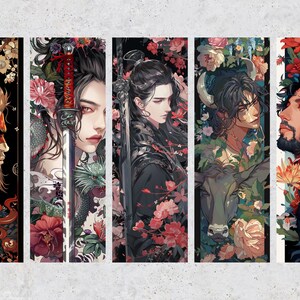 50 Anime Hero Printable Bookmarks, Anime Arts Digital Bookmark Sheets ...