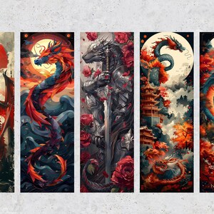 50 Gorgeous Dragon Printable Bookmarks, Dragon Digital Download ...