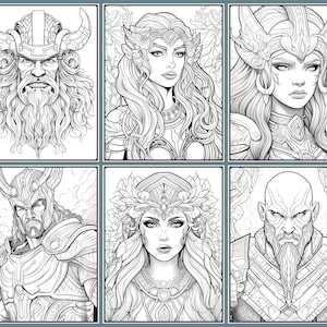 50 Norse Mythology Coloring Pages, Adults Printable Coloring Page With ...