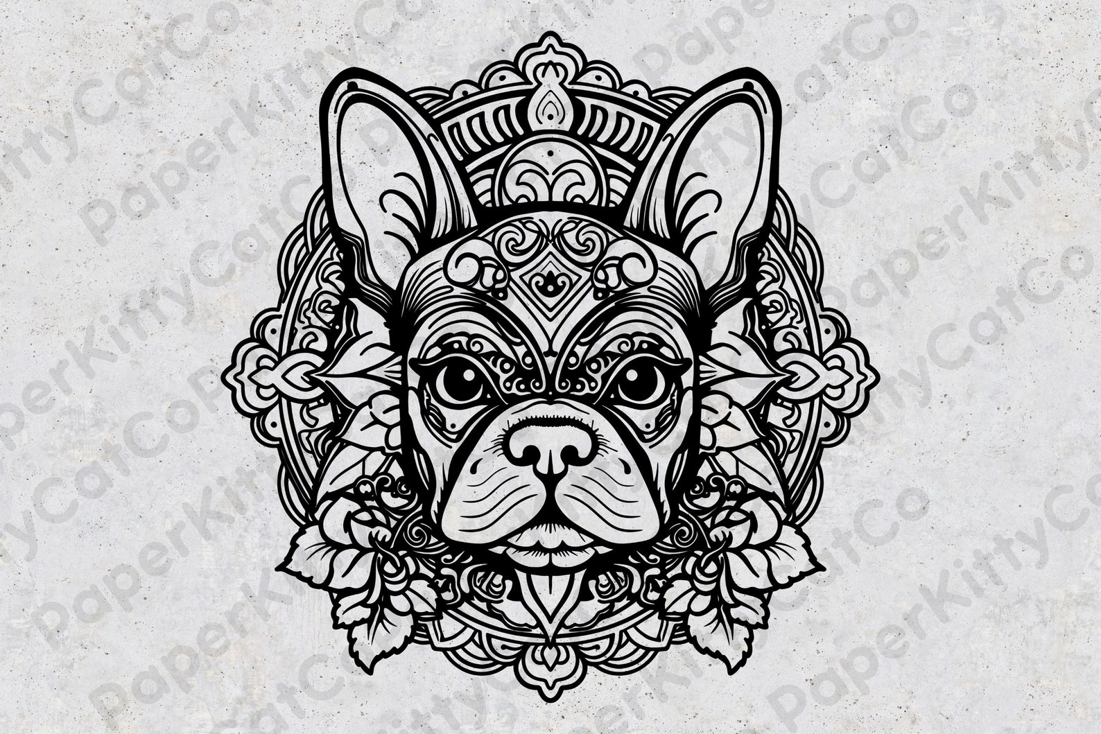 5 French Bulldog SVG Bundle, Dog Zentangle Mandala SVG, Set of Dog PNG ...