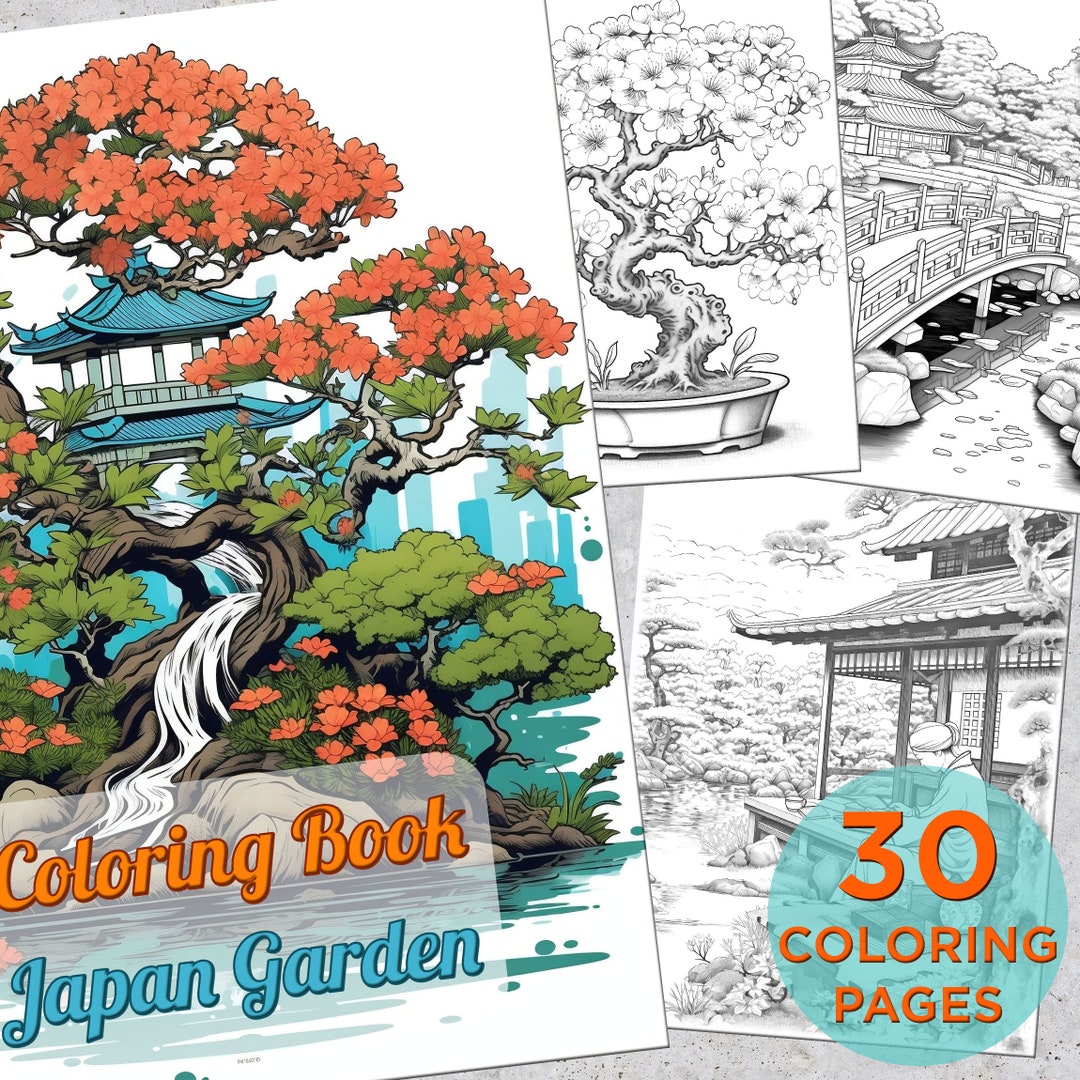 30 Japan Garden Coloring Pages, Japan Bonsai Tree Adults Printable ...
