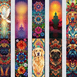 50 Mandala Printable Bookmarks, Mandala Digital Download Bookmark ...
