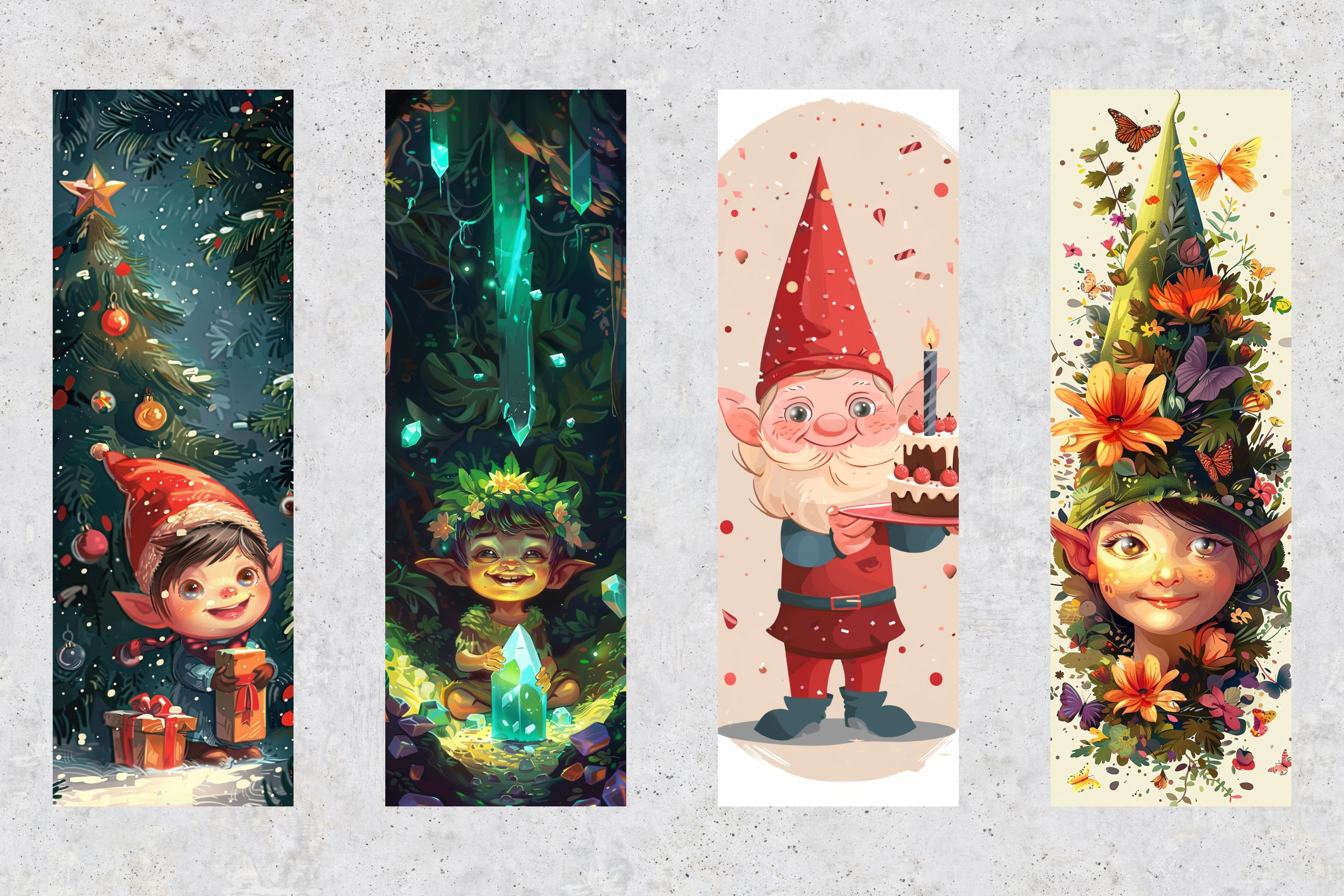 50 Cute Gnome Printable Bookmarks, Cute Gnome Digital Download Bookmark ...