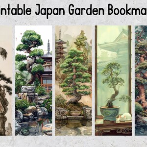 50 Japan Garden Printable Bookmarks, Bonsai Digital Download Bookmark ...