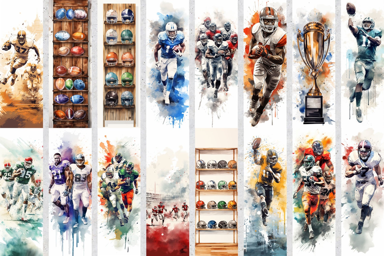 45 American Football Printable Bookmarks, Football Digital Bookmark ...