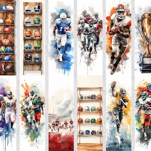 45 American Football Printable Bookmarks, Football Digital Bookmark ...