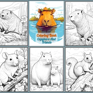 35 Capybara and Other Rodents Coloring Pages, Capybara Printable ...