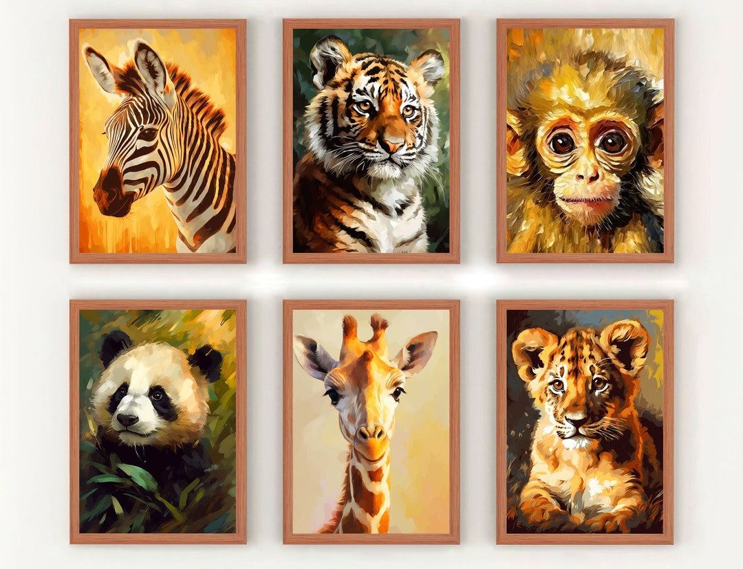 Set of 6 Baby Animals Printable Wall Arts, Baby Animals Printable Art ...
