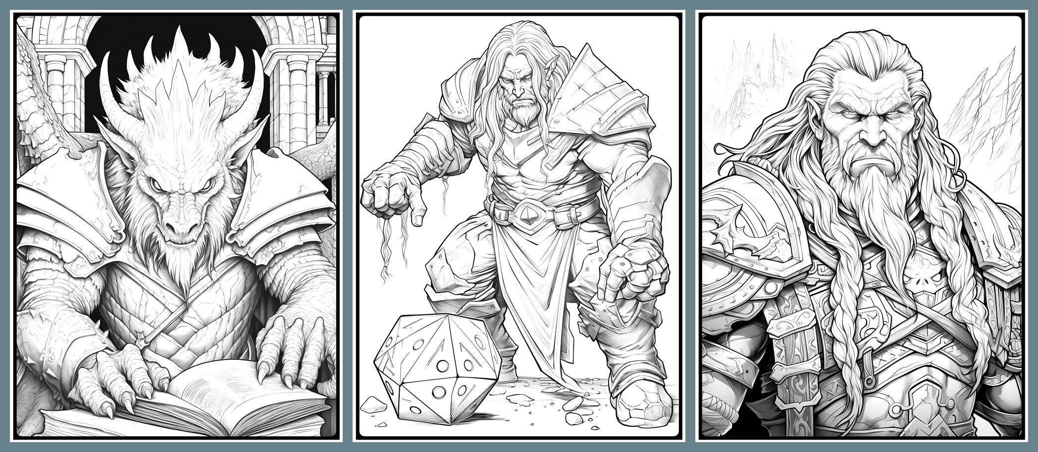 45 Dungeons Coloring Pages, D&D Adult Printable Coloring Page, Dungeon ...