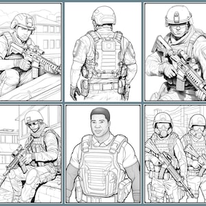 36 SWAT Coloring Pages, Adults Printable Army Forces Coloring Book ...