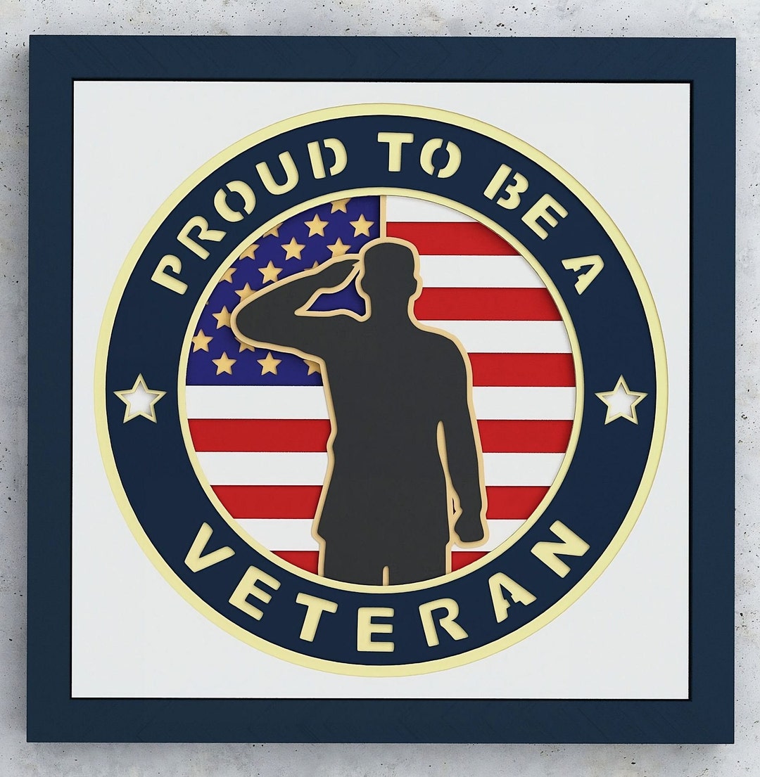 Veteran Shadow Box, Soldier SVG Layered Design for Cricut Silhouette ...