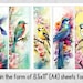 50 Bird Printable Bookmarks, Birds Digital Download Bookmark Sheets ...