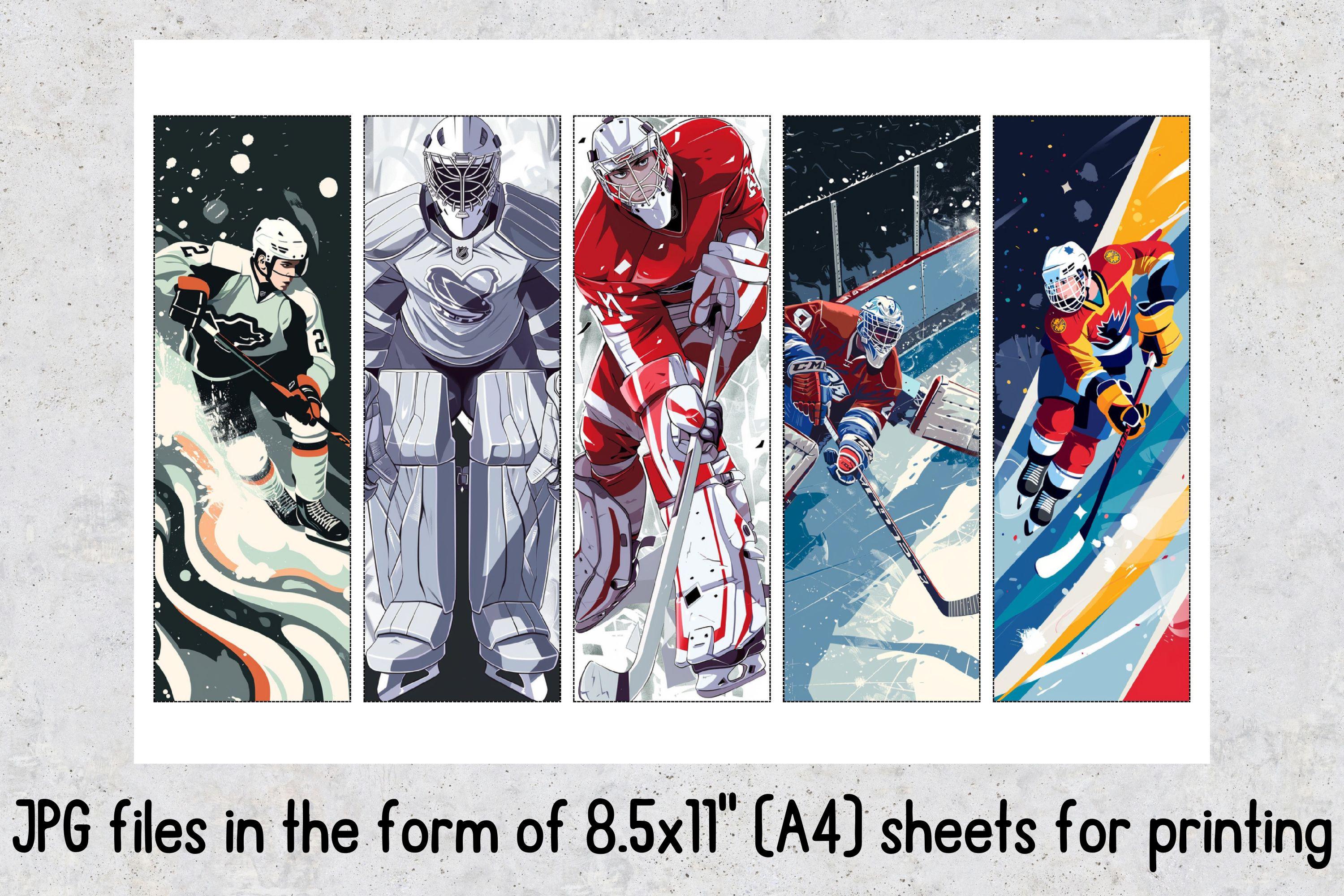 50 Hockey Printable Bookmarks, Hockey Digital Bookmark Sheets, Hockey ...