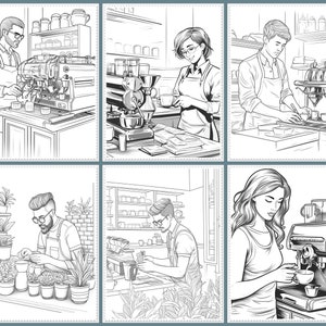 26 Barista and Coffee Coloring Pages, Barista and Coffee Printable ...