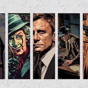 35 Detectives & Spies Printable Bookmarks, Digital Download Bookmark ...