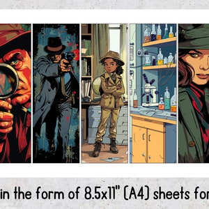 35 Detectives & Spies Printable Bookmarks, Digital Download Bookmark ...