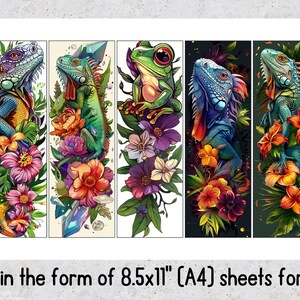 50 Reptile Printable Bookmarks, Reptile Digital Download Bookmark Sheet ...