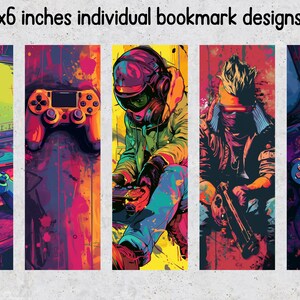 45 Gamer Printable Bookmarks, Video Game Digital Download Bookmark ...