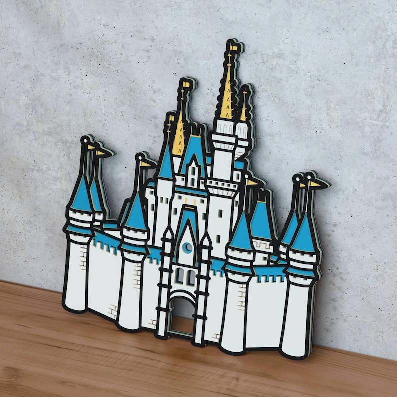 Cartoon Castle Layered Design for Laser and Paper Cutting, Castle SVG ...