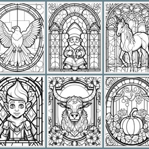 36 Stained Glass Coloring Pages, Stained Glass Windows Printable ...