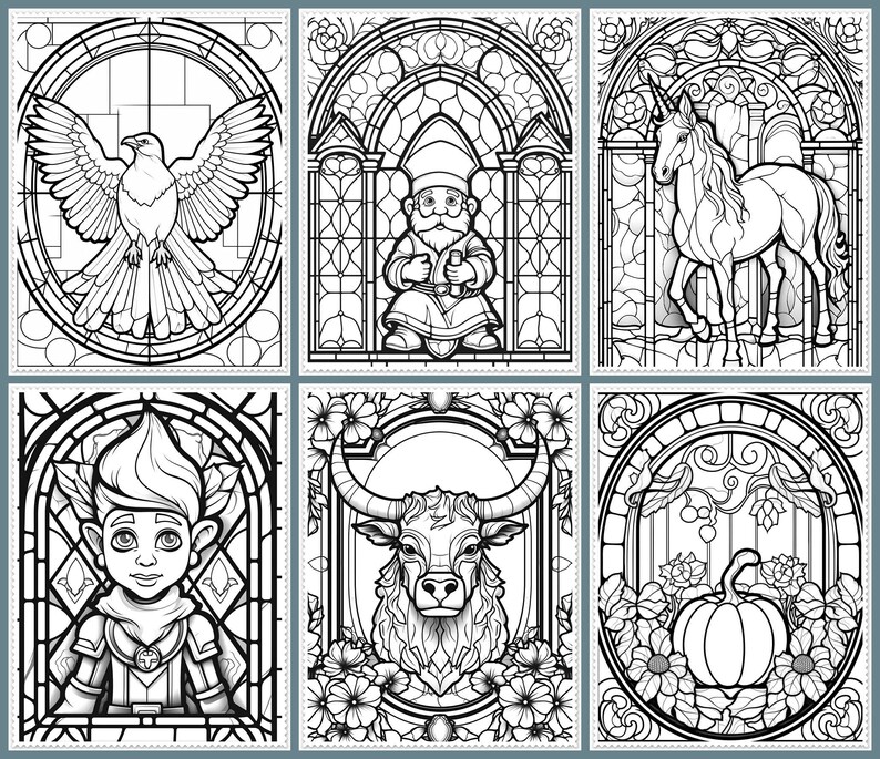 36 Stained Glass Coloring Pages, Stained Glass Windows Printable ...