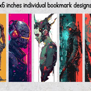 50 Cyberpunk Printable Bookmarks, Cyberpunk Digital Download Bookmark ...